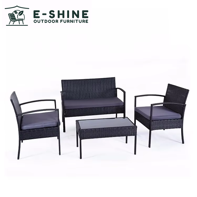 outdoor terraces furniture Outdoor Rattan Chair Seat Coffee Table Patio Wicker Garden PE rattan ...